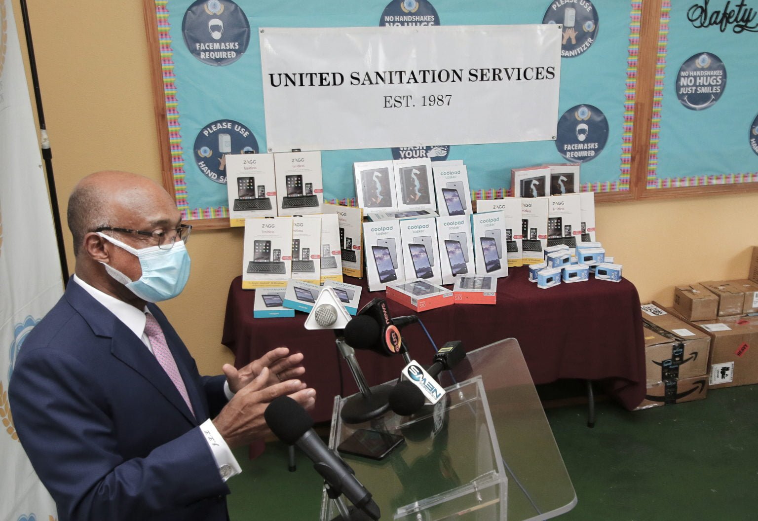 T.G. Glover School gifted tablets by local business – Eye Witness News